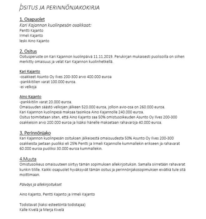 Perinnönjako ja muu asianajopalvelut, asianajotoimisto Petri Järvensivu ...